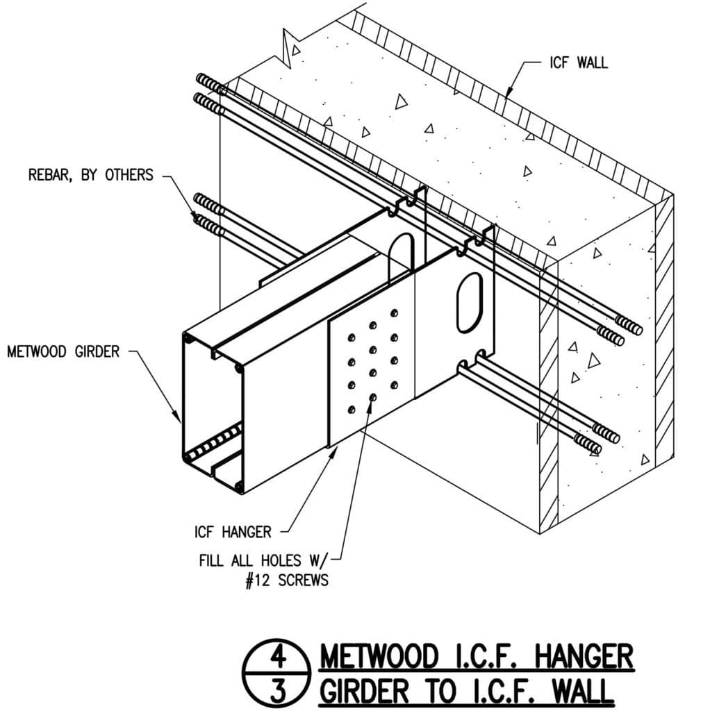 ICF Beam Hanger for Suspended Concrete Floor System
