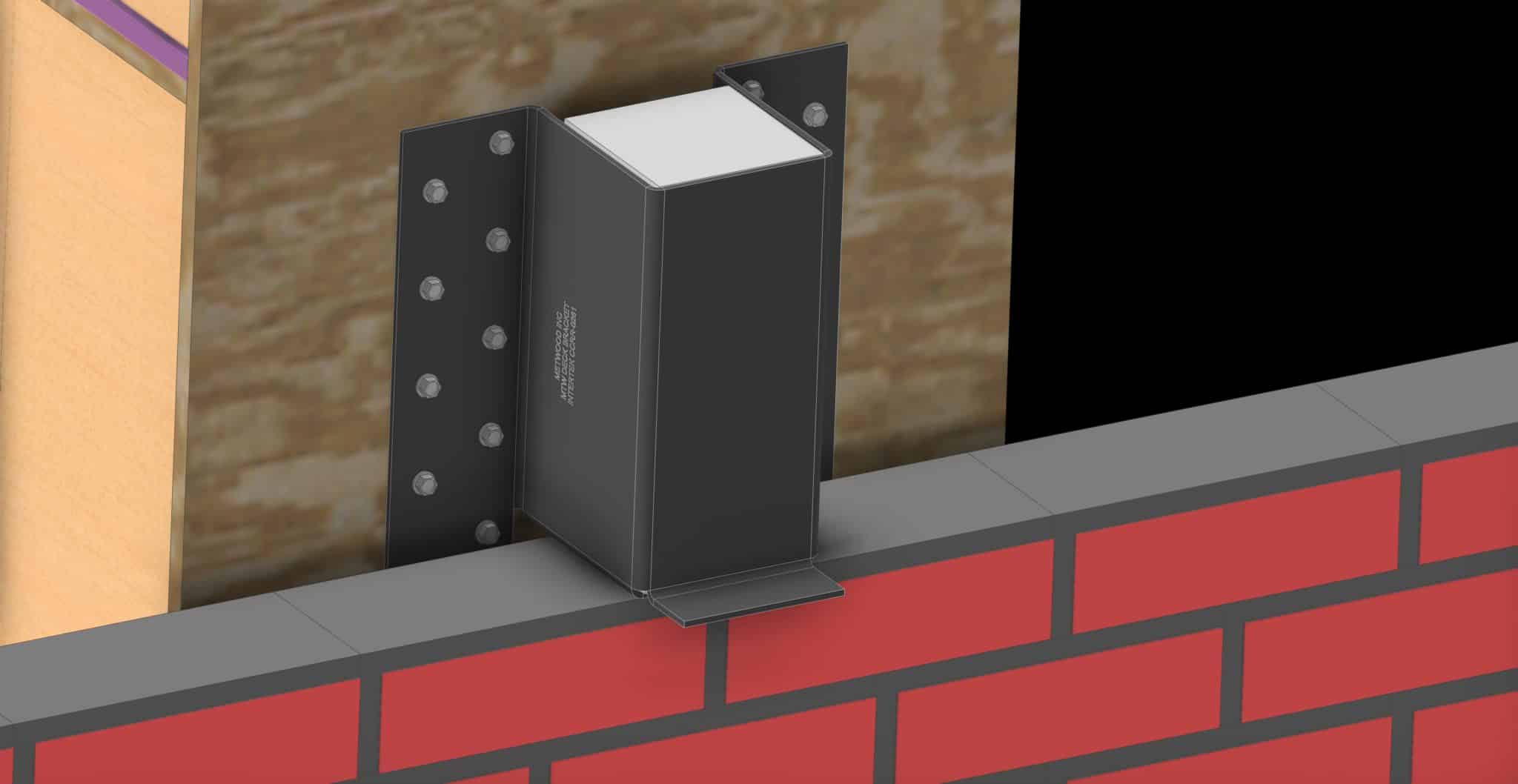 MTW Deck Ledger Bracket for Brick